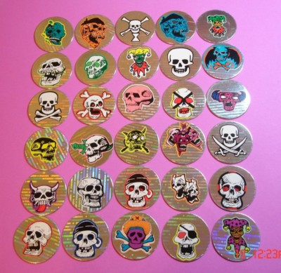 Pogs * POISON * 30 Different * Hologram * Skulls * New * | eBay
