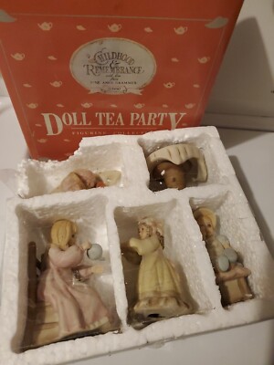 Vintage Schmid Childhood & Remembrance Doll Tea Party Figurine Set 1990 ...
