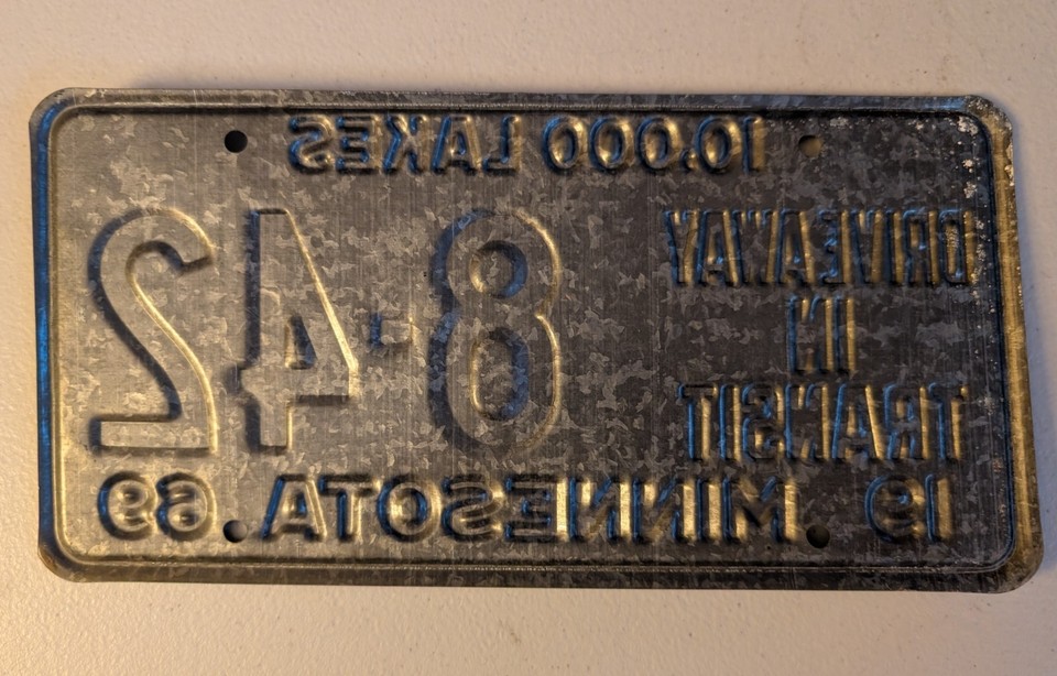 MINNESOTA 1969 Vintage DRIVE AWAY in Transit license plate 8-42 | eBay