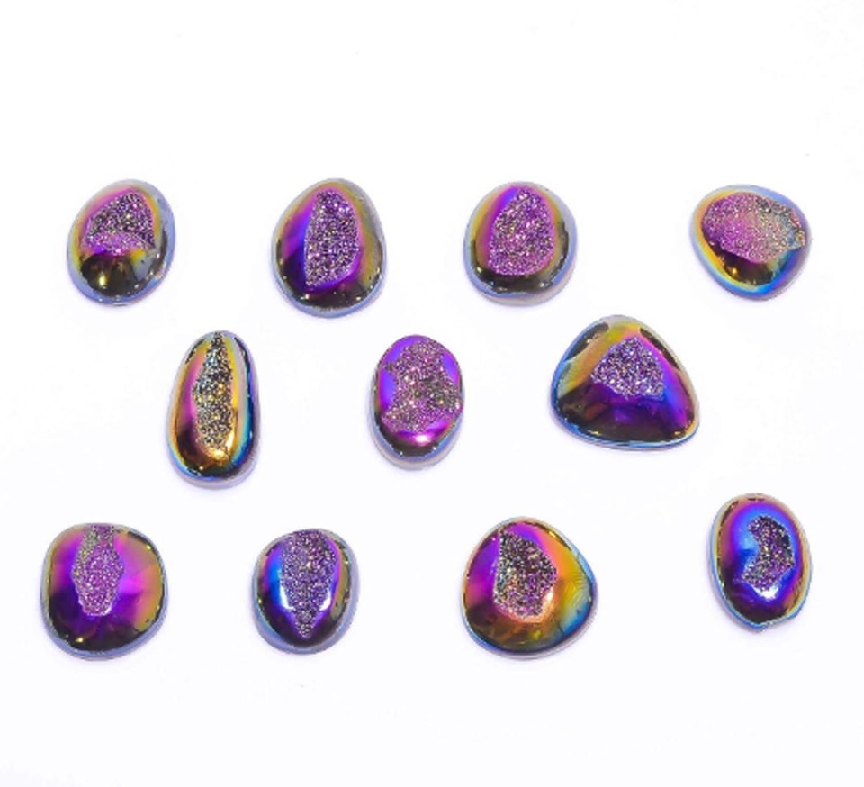 200 Cts Purple Titanium Drusy Gemstone Cabochons Jewelry Making Supply ...