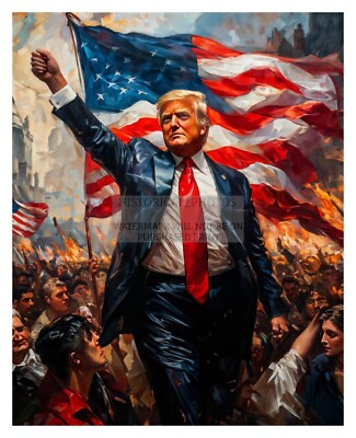 PRESIDENT DONALD TRUMP LIBERTY LEADING THE PEOPLE PATRIOTIC 8X10 AI ...