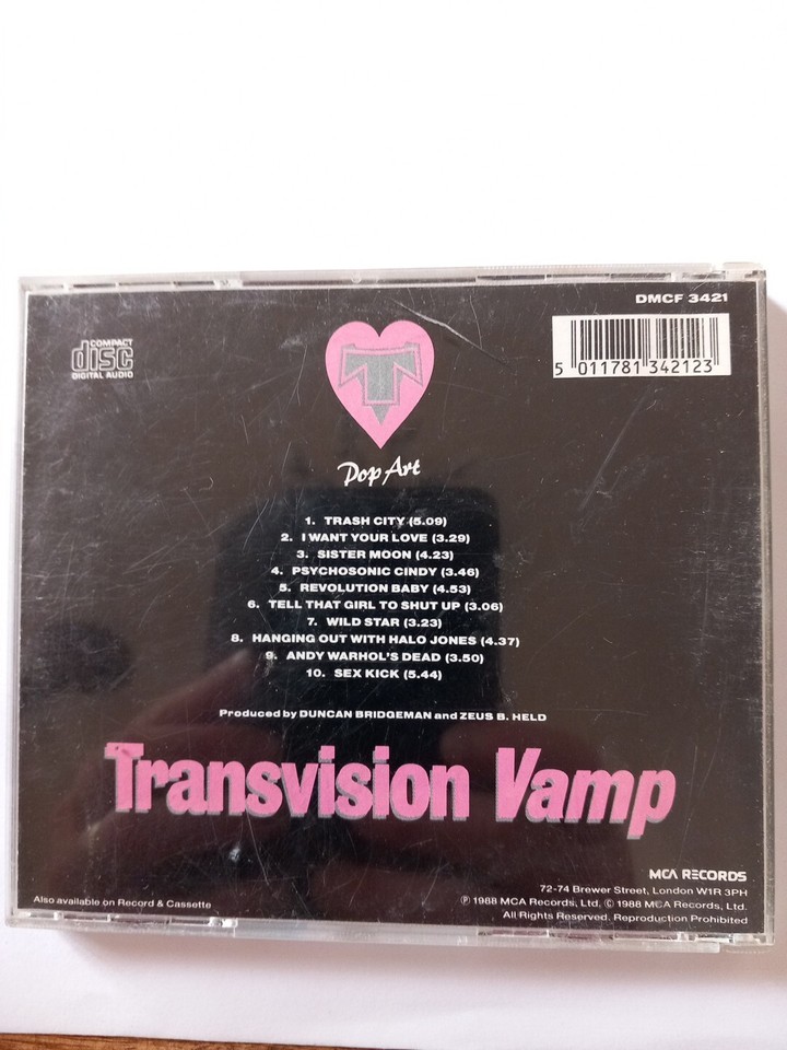 TRANSVISION VAMP POP ART Cd Album | eBay