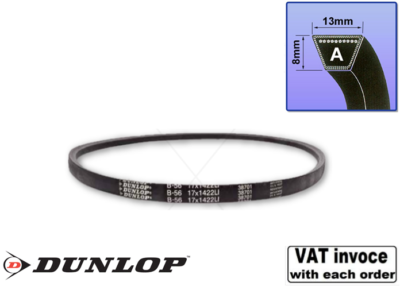 A16 - A47 (DUNLOP) A Section Wrapped V Belts - HIGH QUALITY VEE BELTS ...