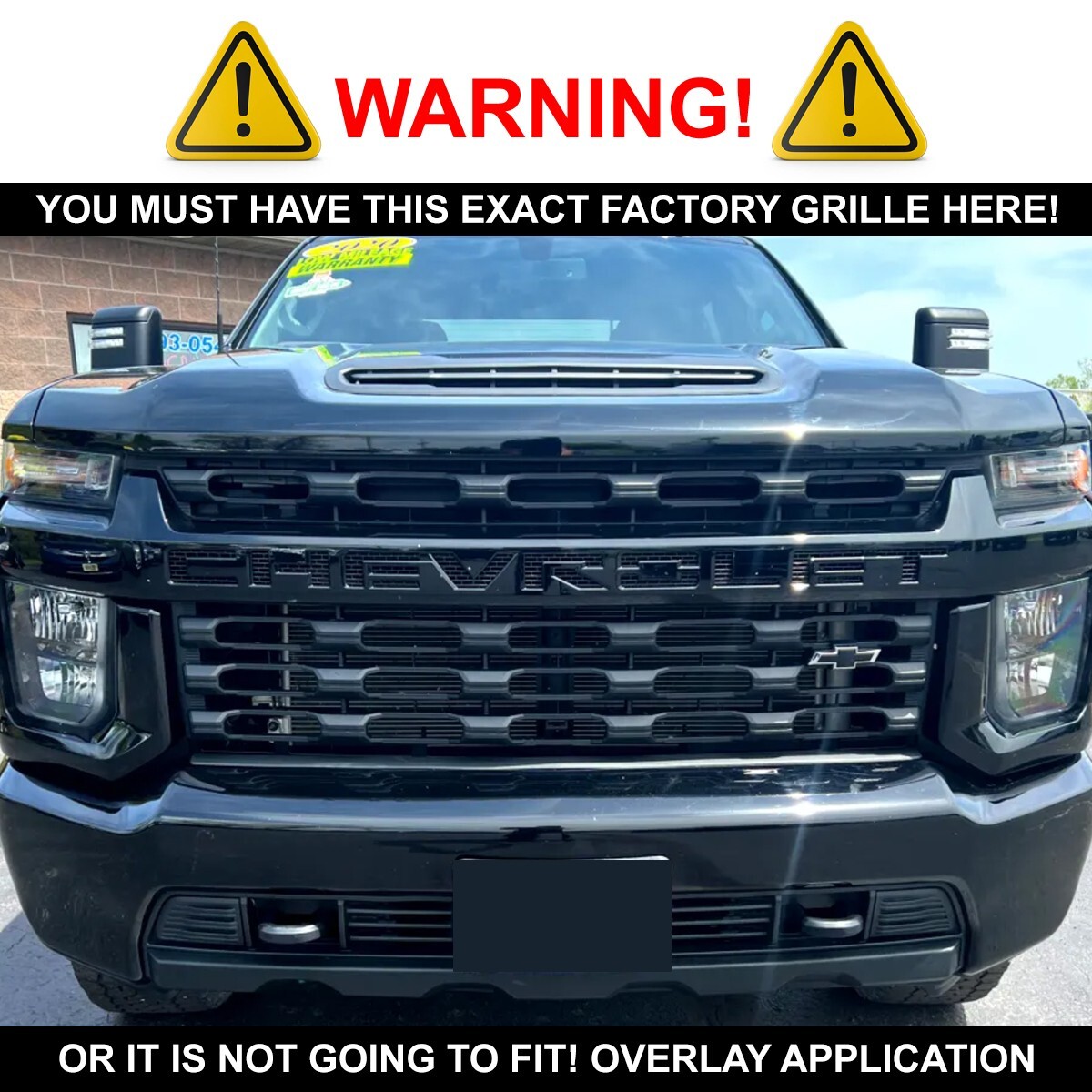 Grill Replacement ABS6804BLK Gloss Black Grille Overlay For 22-25 ...