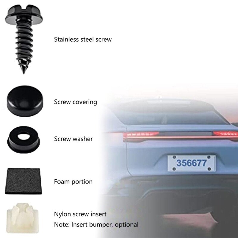 Industrial License Plate Screws set Tamper Resistant Locking Front/Rear ...