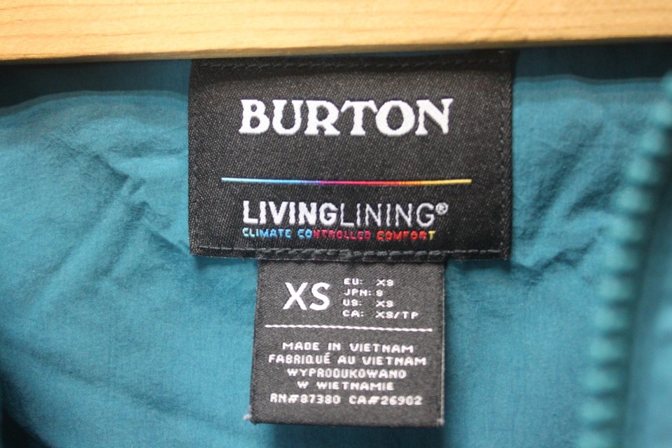 Burton Living Lining Turquoise Blue Long Jacket Coat Size XS | eBay UK