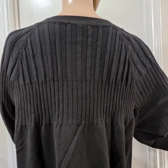 Black Flowy Button-Front Women's Sweater by PETER NYGARD Collection ...