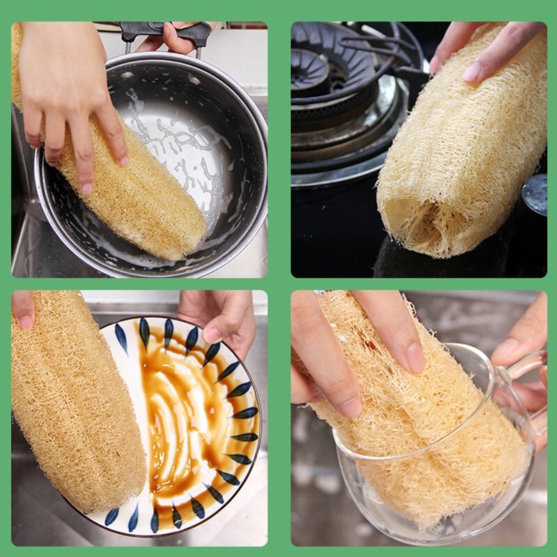 4x Natural Loofah Sponges Organic Luffa Bath Shower Sponge Exfoliating ...