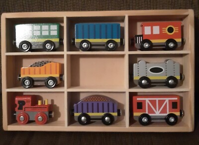 Wooden Magnetic Train Cars - Complete Set of 8 | eBay