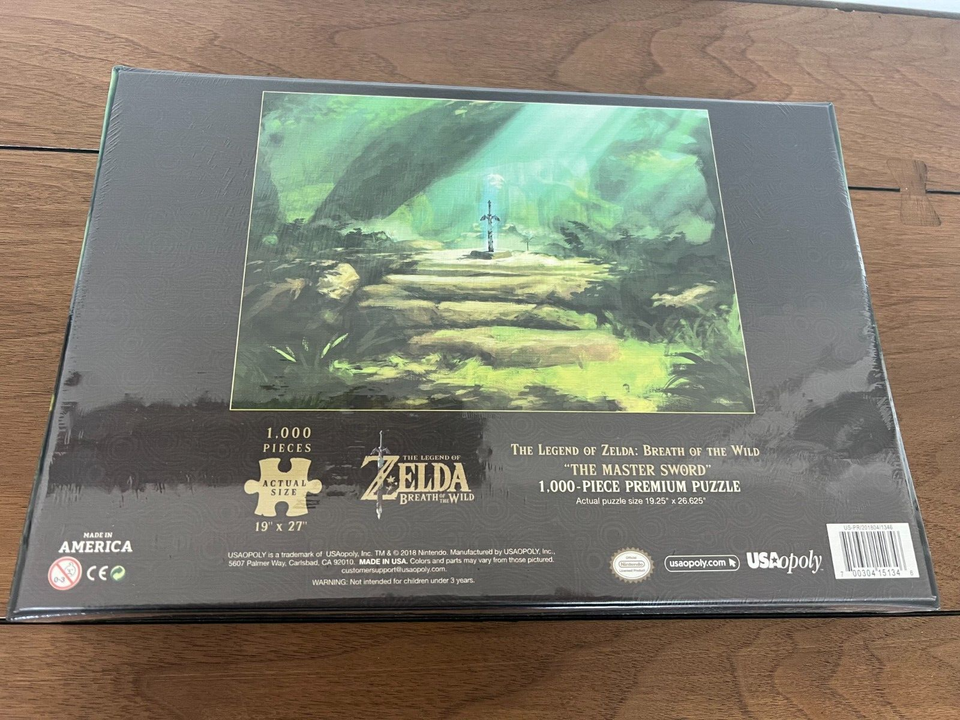 RARE Zelda Breath of the Wild THE MASTER SWORD 1000 Piece Puzzle - NEW ...