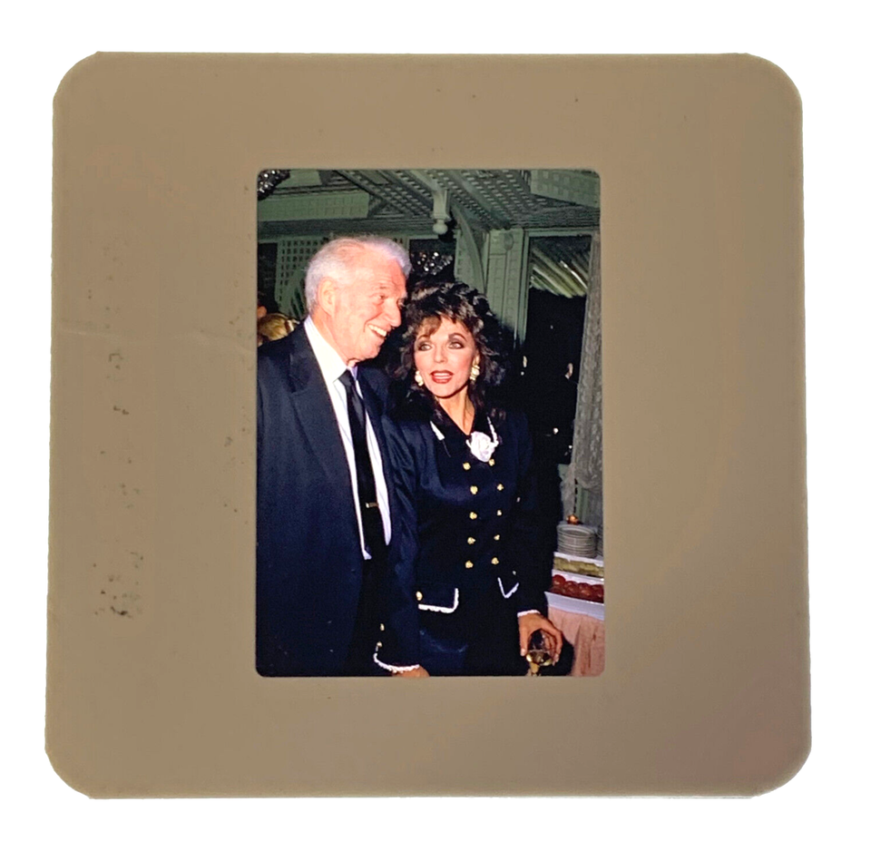 JOAN COLLINS & SIDNEY SHELDON (1988) 35MM TRANSPARENCY SLIDE PHOTO ...