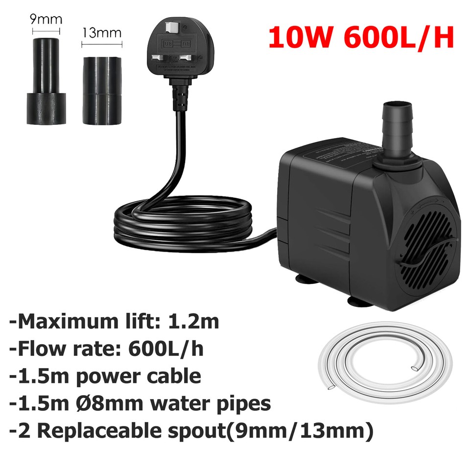 Electric Water Feature Pump Small Fountain for Garden Fish Pond ...