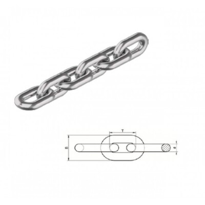 Short Link Chain T316 (A4) Marine Grade Stainless Steel DIN 766 M3 M4 ...