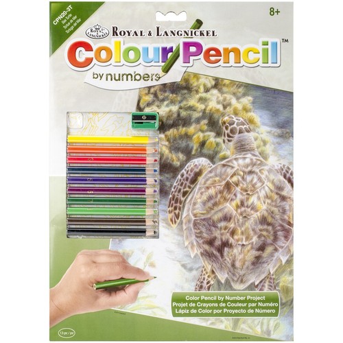 Royal & Langnickel Color Pencil By Number Kit 8.75"X11.75"-Sea Turtle ...