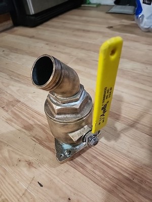 Brass 2" Flanged Thru-hull open/close ball valve by Groco - Marine Boat ...