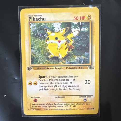 Pokémon TCG Pikachu 60/64 Jungle 1st Edition Red Cheeks 1999 Vintage ...