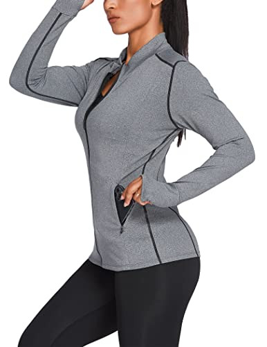 Women's Track Jackets Breathable Running Jacket Zip Up X-Large Light ...