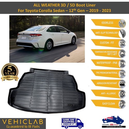 3D / 5D TPE All Weather Car Boot Liner mat for Toyota Corolla SEDAN ...