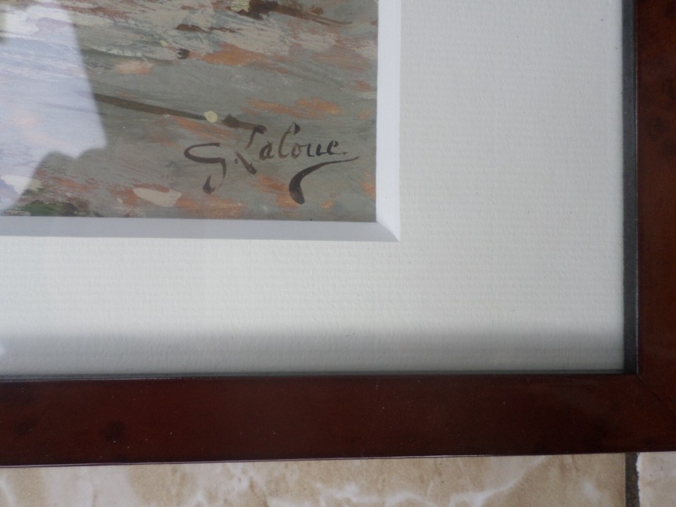 Tableau signé Eugene Galien-Laloue (1854-1941)-gouache-Paysage/rivière-cadre | eBay