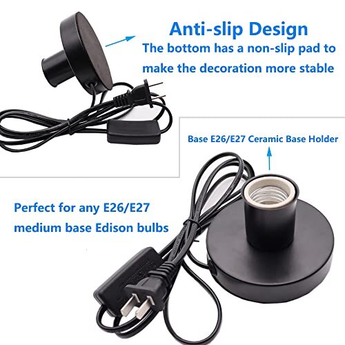 Industrial Table Lamp Base,Small Polished Metal Desktop Light Sockets ...