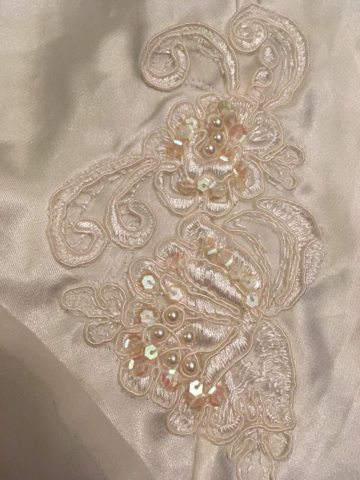 Vtg VICTORIA'S SECRET SATIN Chiffon Bodysuit Teddy Sequin Faux Pearls ...