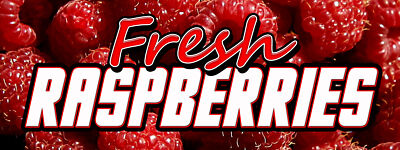 FRESH RASPBERRIES DECAL sticker raspberry fresh just picked fruit berry ...