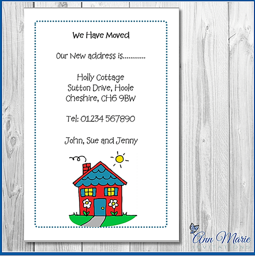 10x PERSONALISED CHANGE ADDRESS/ NEW HOUSE WE HAVE MOVED/ CARDS WITH ...