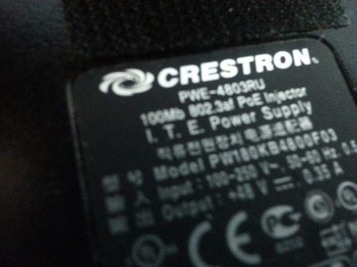 Crestron PWE-4803RU Power over ethernet 100Mb 802.3af POE injector 48V ...