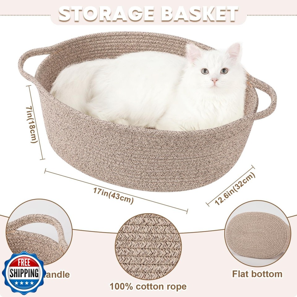 OIAHOMY Large Gift Basket Empty 17" x 12.6" x 7", Storage Basket with ...