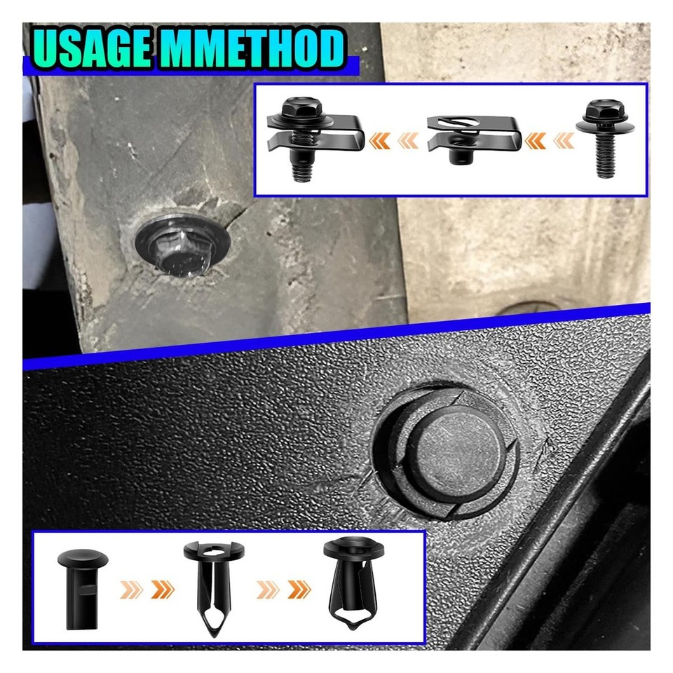 70PCS Engine Under Cover Splash Shield Guard Body Bolts, Car Front ...