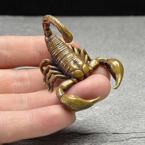 5cm Chinese Copper Scorpion Statue Ornament Animal Figurines Tea Pet ...