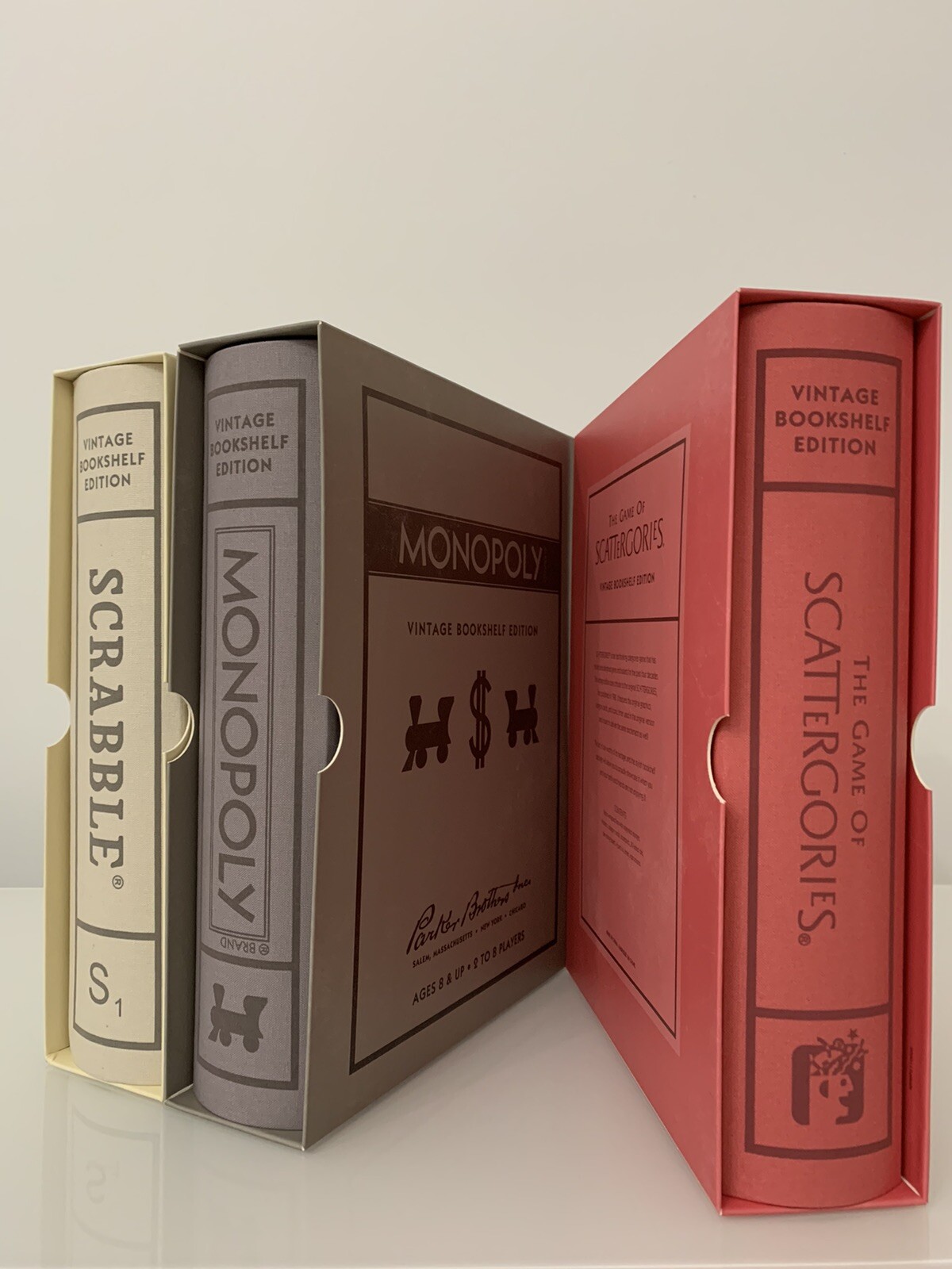 Scrabble, Monopoly & Scattergories Vintage Linen Book Board Game ...