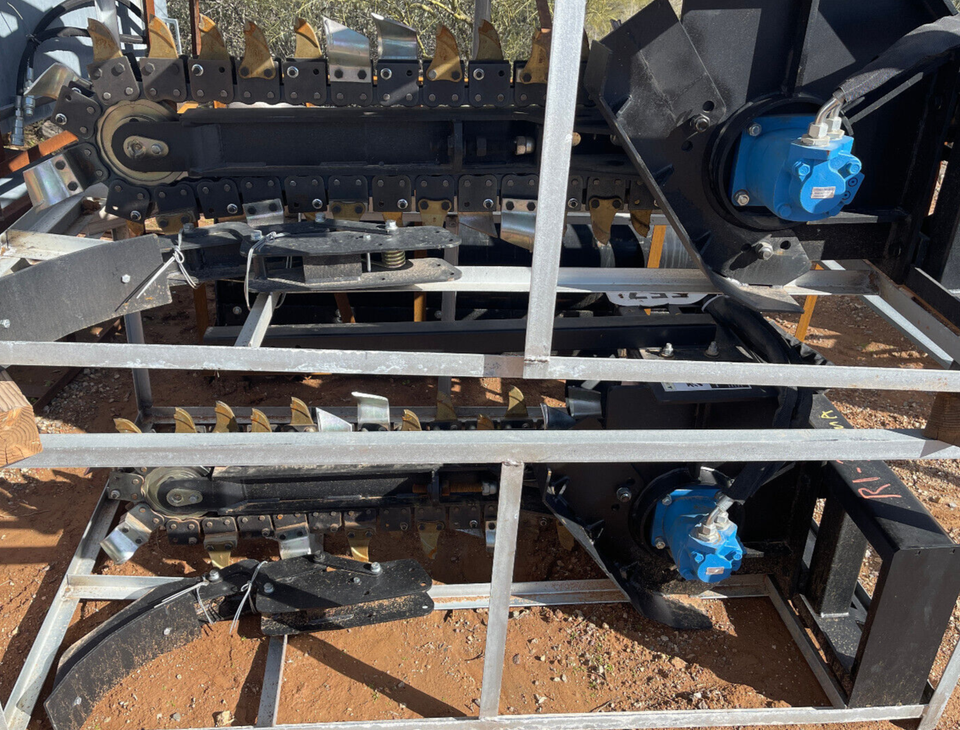 Suihe Skidsteer Trencher Skid Steer Attachment Shark & Cup Teeth Bobcat ...