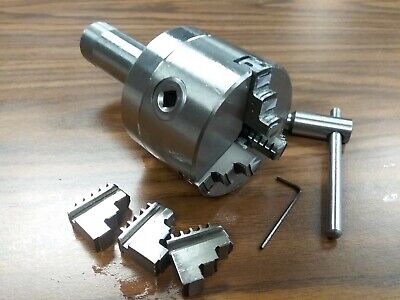 3" 3-JAW SELF-CENTERING LATHE CHUCKS 5C Shank arbor adapter extra Jaws ...