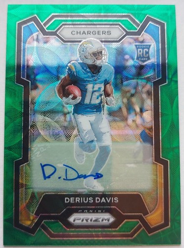Derius Davis Rookie Prizm Green Scope Auto /75 Los Angeles Chargers ...