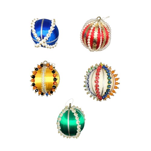 Vintage Set Of 5 Handmade Satin Thread Christmas Ornaments Push Pin ...