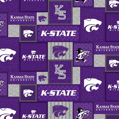 Kansas State University Wildcats Patchwork Fleece Fabric-Fleece Blanket ...