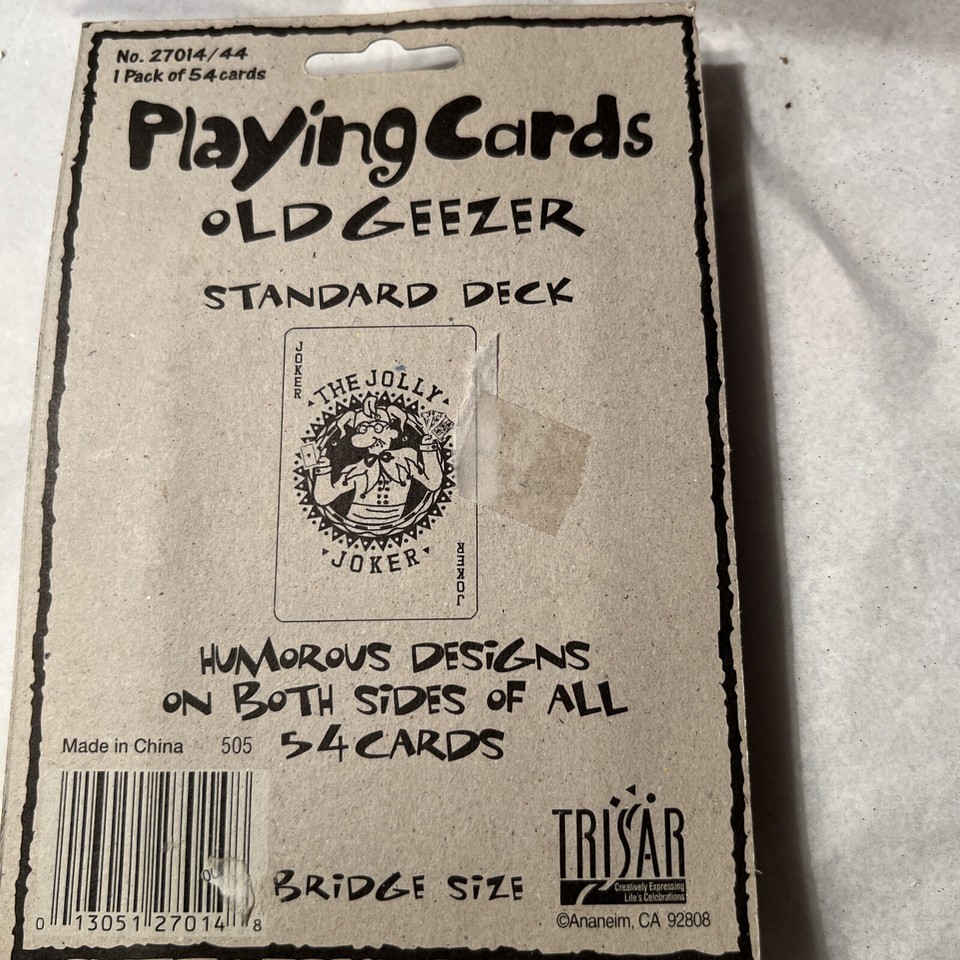 OLD GEEZER playing cards Trisar pop-art humor bridge size Jolly Joker ...