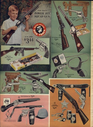 1963 PAPER AD 3PG COLOR Mattel Dick Tracy Gun Johnny Reb Cannon Rifle ...