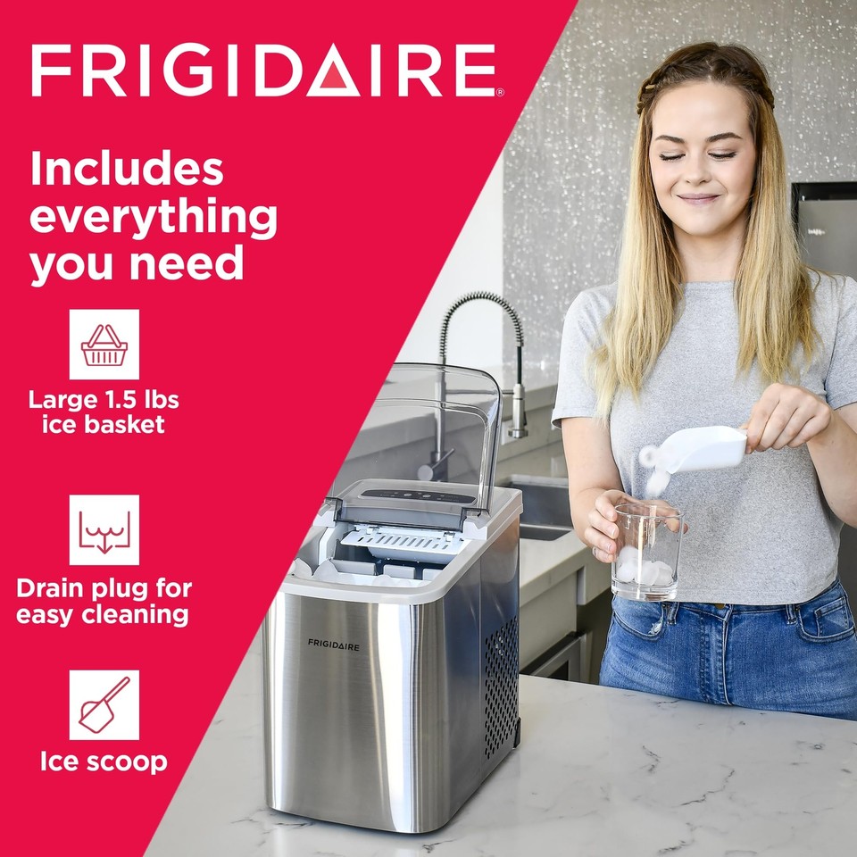 Frigidaire Countertop Ice Maker Compact Machine 26 lbs per day ...