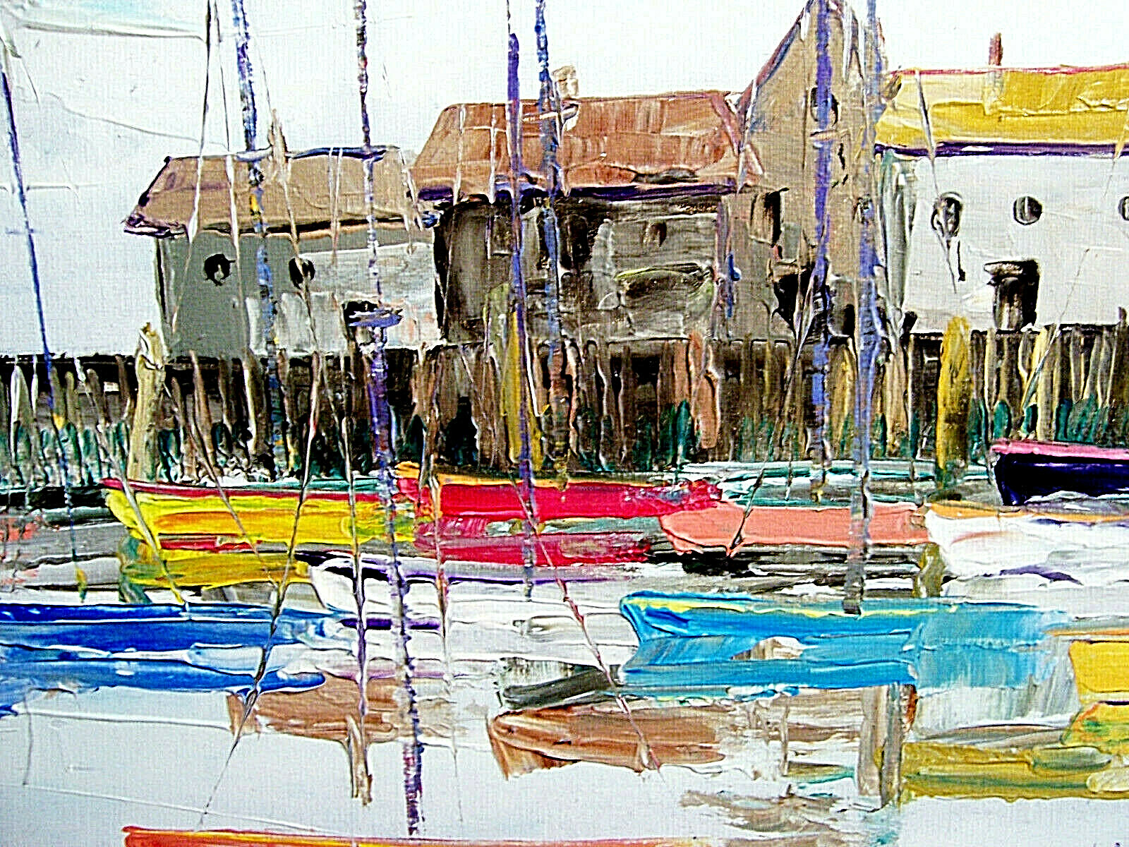 KENNETH KAYE EARLY SPRING HARBOR 1980 ORIG FRAMED TOP 10 OIL PAINTING ...