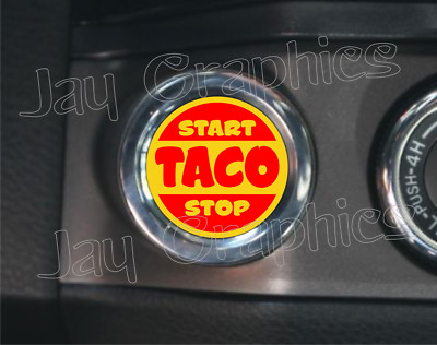 TACO Start Stop Engine Starter Push Button Decals Stickers | eBay