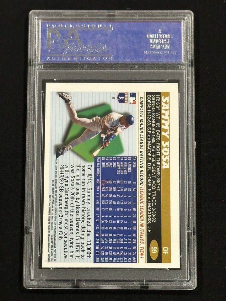 1996 TOPPS CHROME REFRACTOR #99 SAMMY SOSA PSA 9 MINT CUBS | eBay