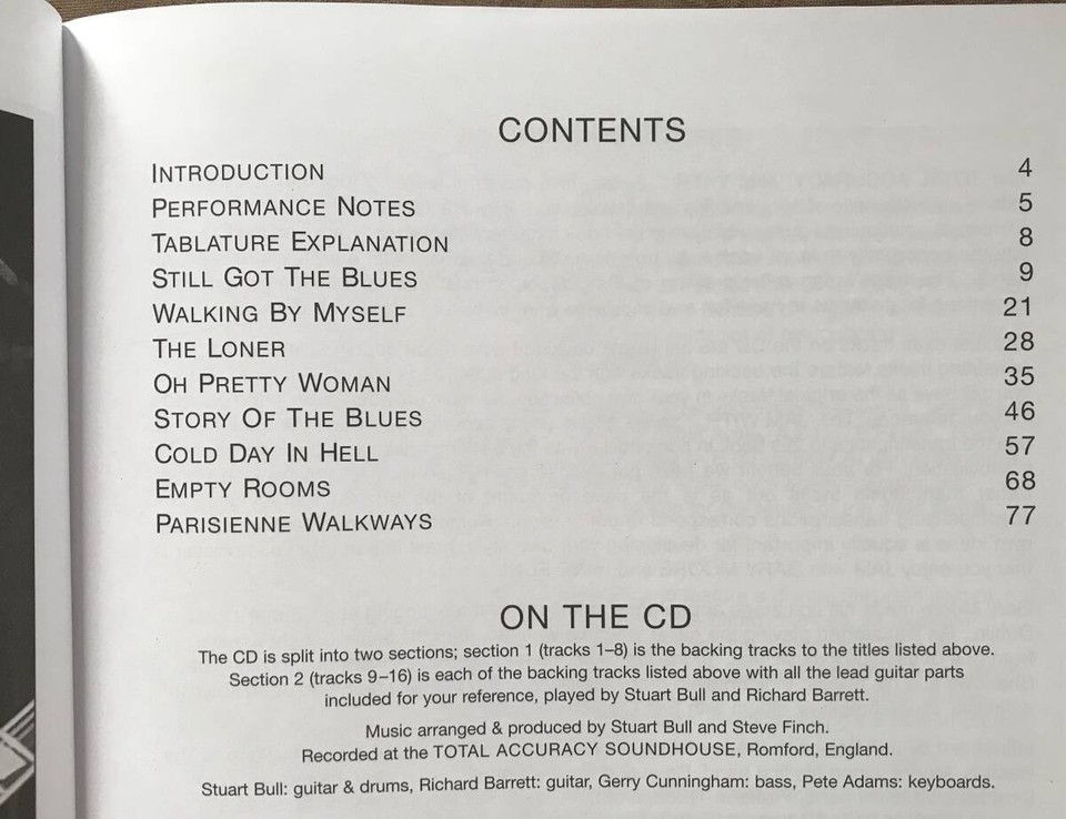 GARY MOORE Guitar Score Jam with CD Tab Sheet EP LP Used | eBay