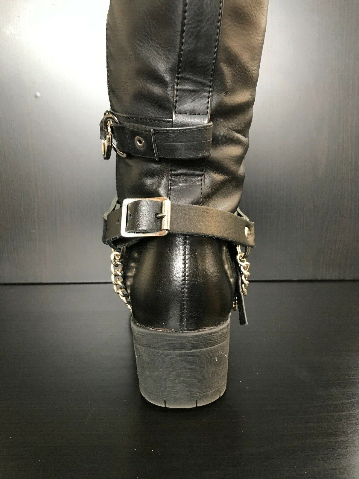 Genuine Real Leather BOOT STRAPS BLACK 5 STYLES PUNK GOTHIC FASHION ...