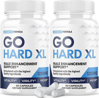2 PACKS Go Hard XL Pills 1200Mg Male Men Enhancement Performance ...