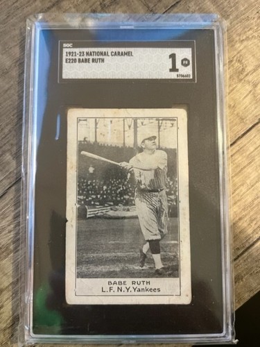 1921 National Caramel baseball card E220 Babe Ruth SGC 1 nice! | eBay