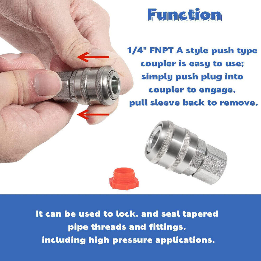S775 1/4" FNPT A-Style Push Type Coupler Kit Fit A-Style Plugs 778, 777 ...