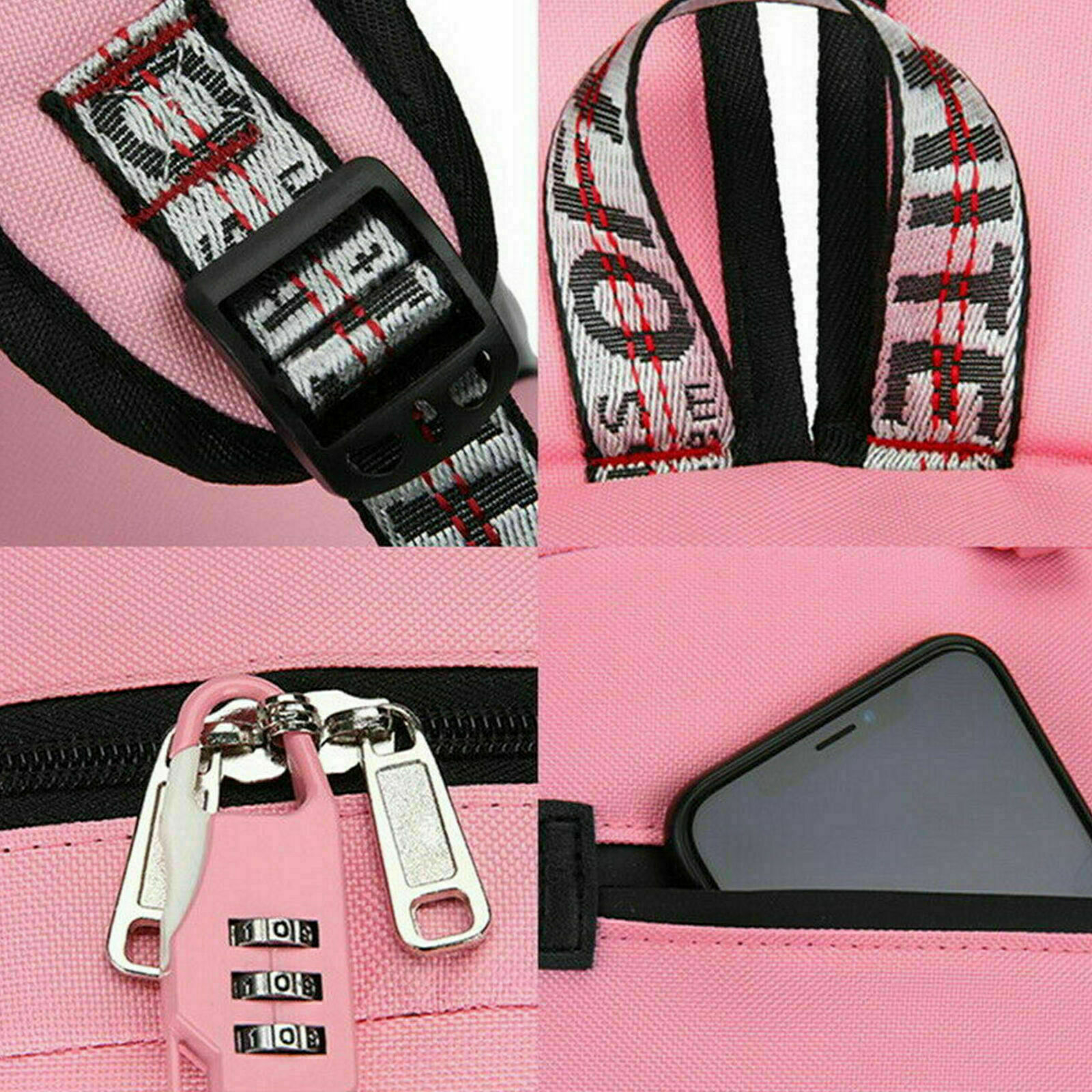 Women College School Bags For Teenage Girls USB With Lock Anti Theft ...