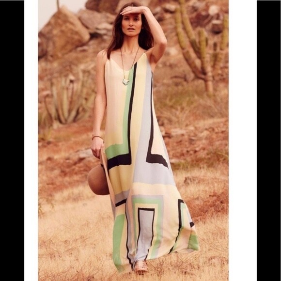 Anthro Maeve Color Block Maxi Dress Size XS | eBay